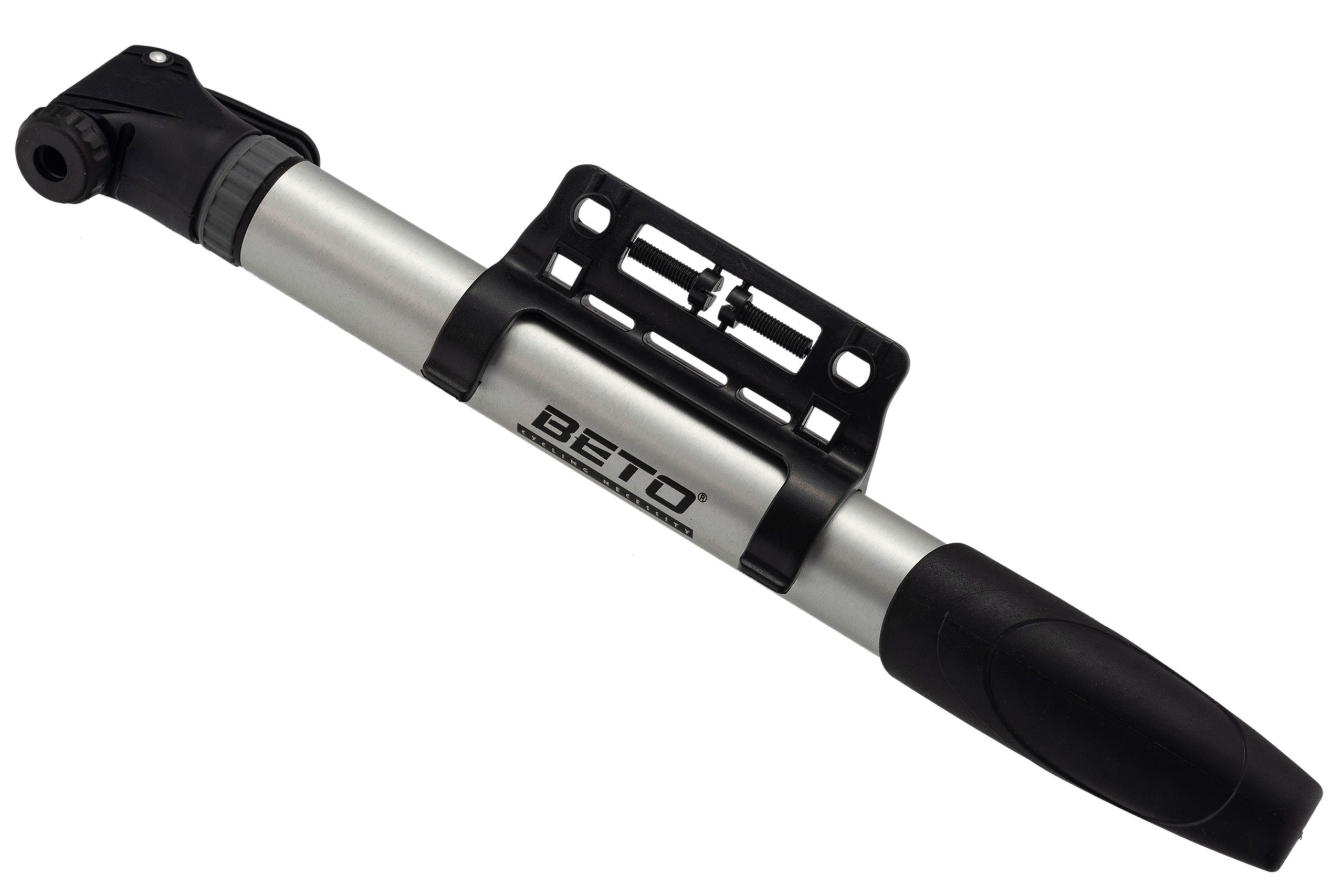 Pompka alum. BETO CMP-003 100PSI srebrna + uchwyt - Pompki rowerowe...