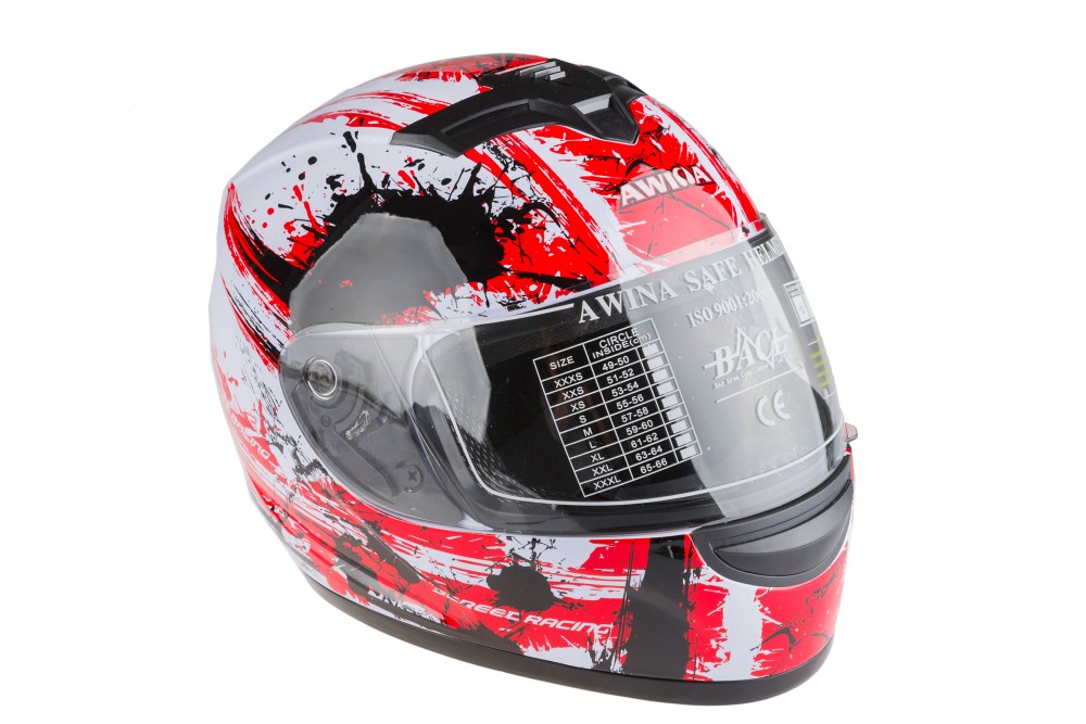 Kask moto. AWINA TN-0700B-B2 /integralny/ biało-czerwony L