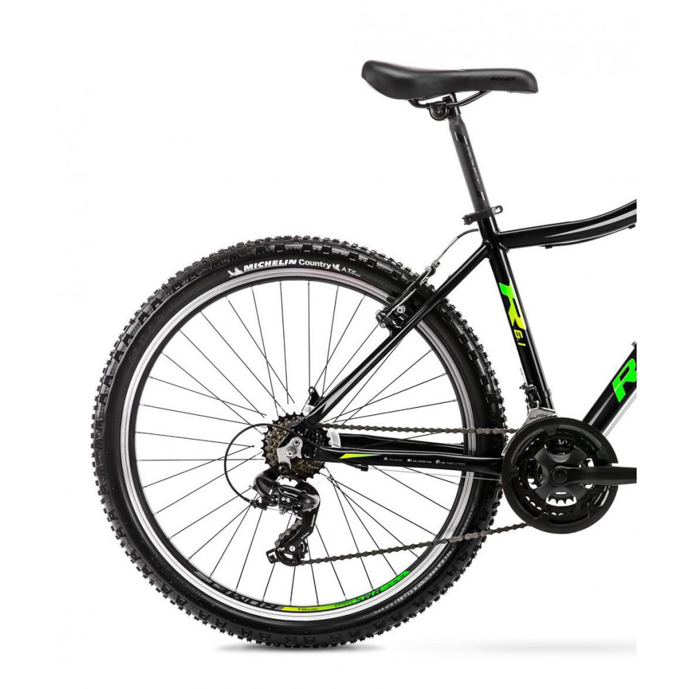 Rower 26 ROMET RAMBLER R6.1 JR czarno-zielono-szary 15"